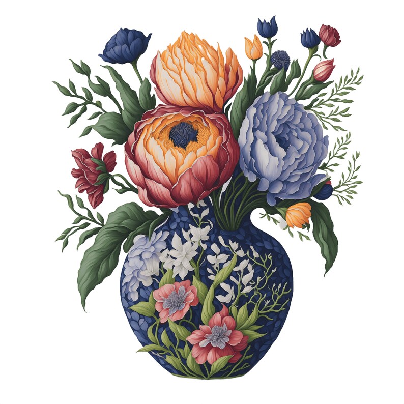 A Whimsical Vase Overflowing With Delightful Flowers - Etsy