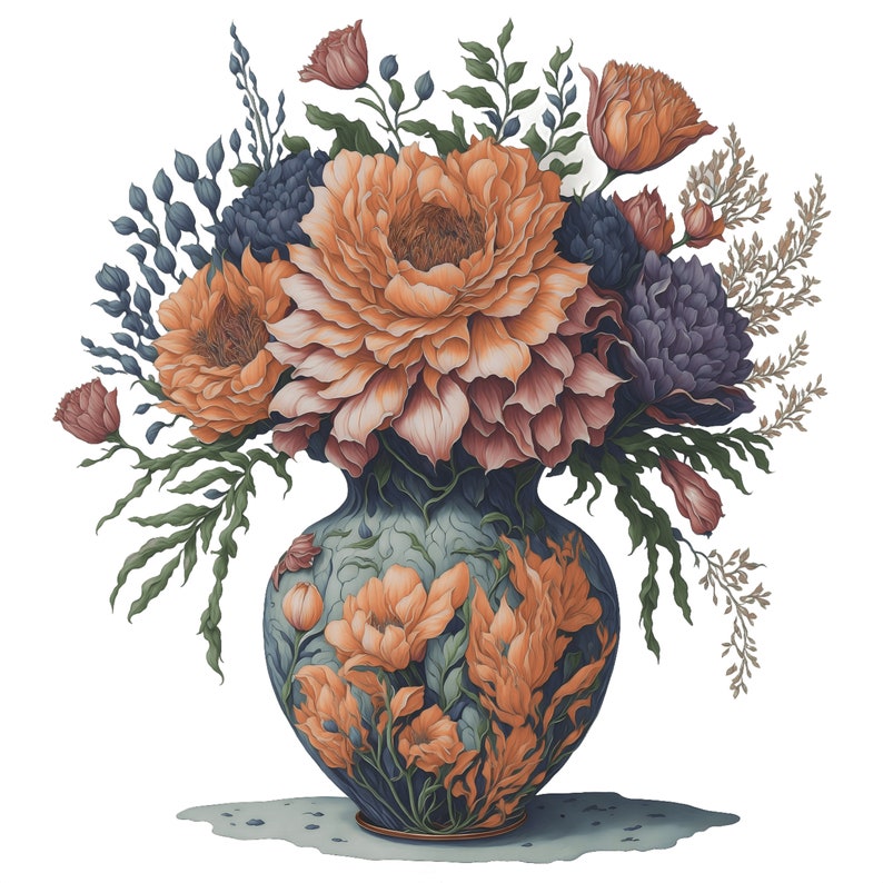 A Whimsical Vase Overflowing With Delightful Flowers - Etsy