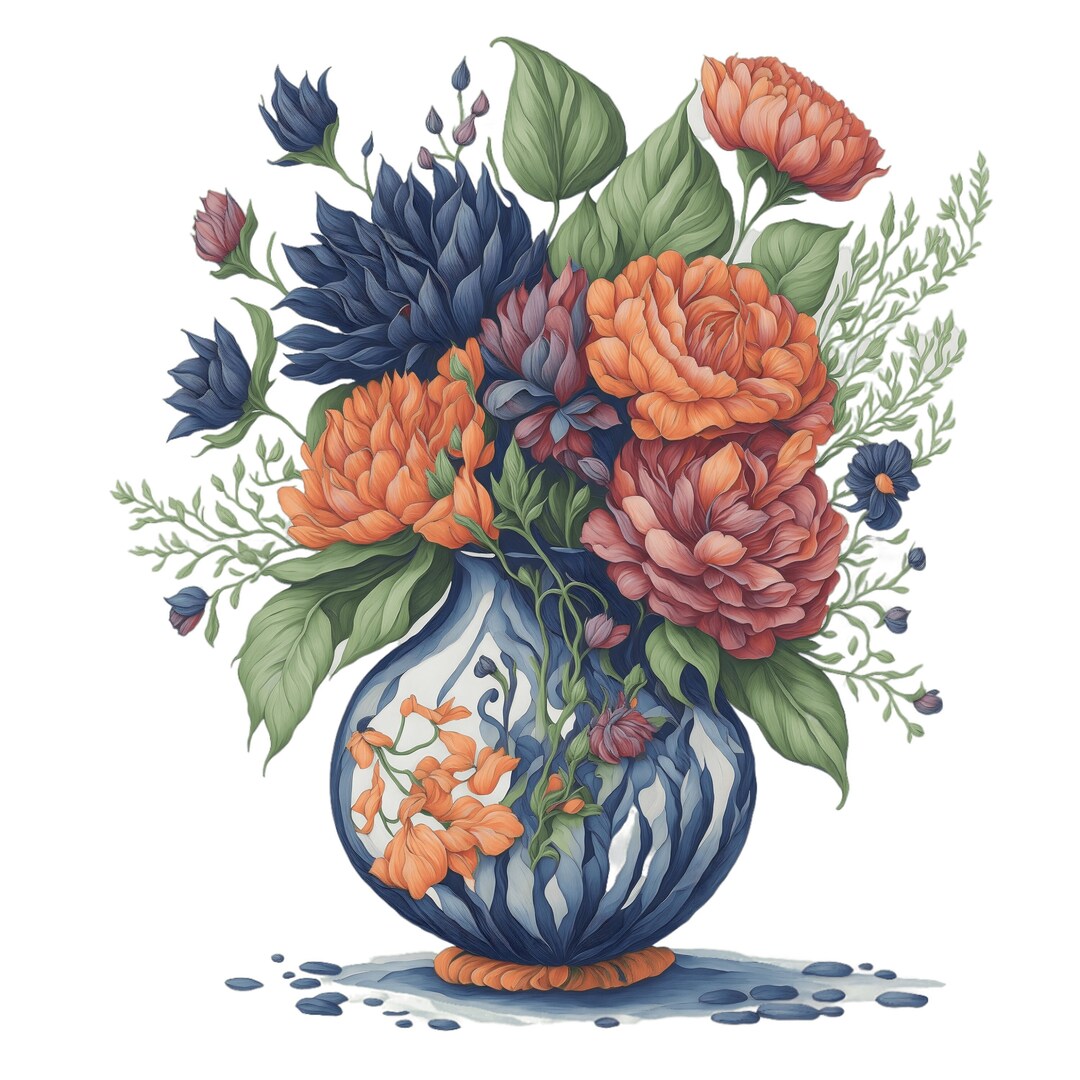 A Whimsical Vase Overflowing With Delightful Flowers - Etsy