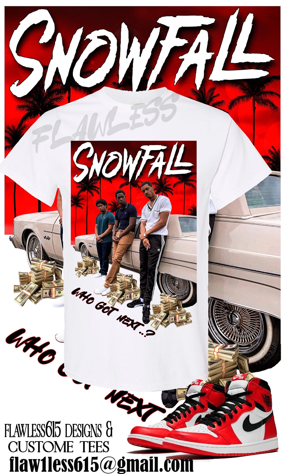 Custom Designed Tshirt Franklin Saint Snowfall - Etsy