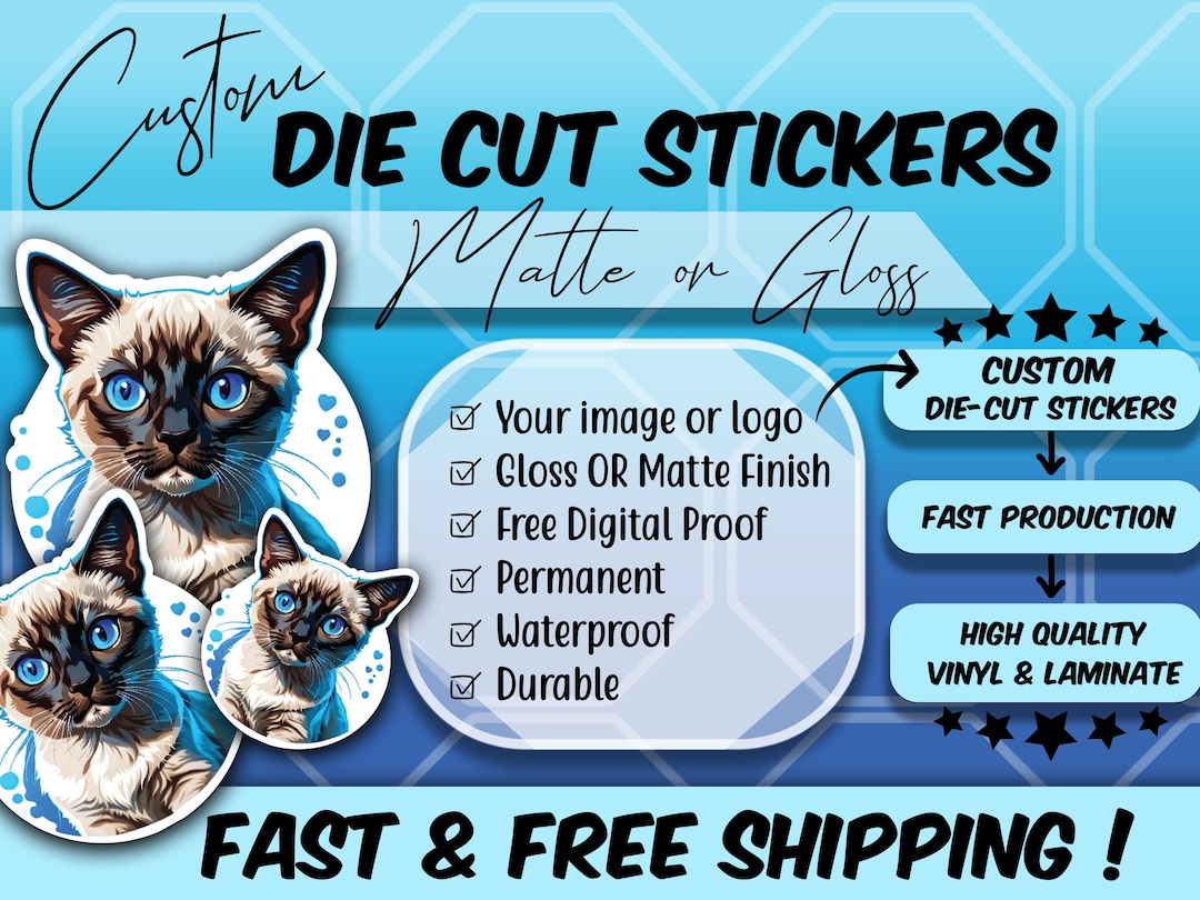 Custom Die Cut Vinyl Stickers: Waterproof, Gloss or Matte Lamination - Etsy
