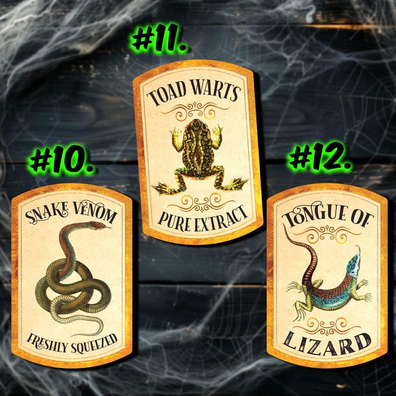 Potion Bottle Labels | 15 Waterproof Vinyl Stickers | Vintage Witch ...