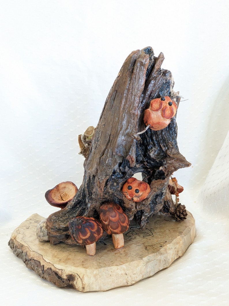 Mouse House. 4 Hand Carved Avocado Pit Mice on Driftwood With - Etsy