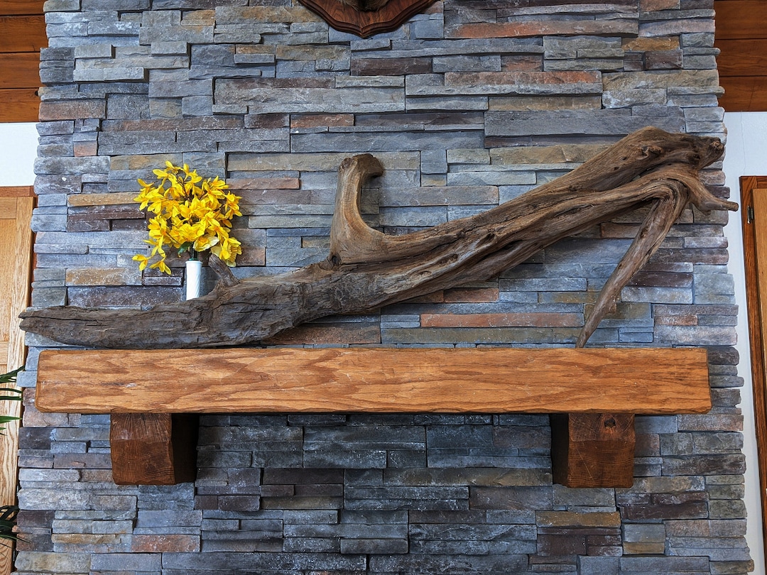 Large Beaver Chewed Driftwood Trunk: Rustic Mantel Piece - Etsy