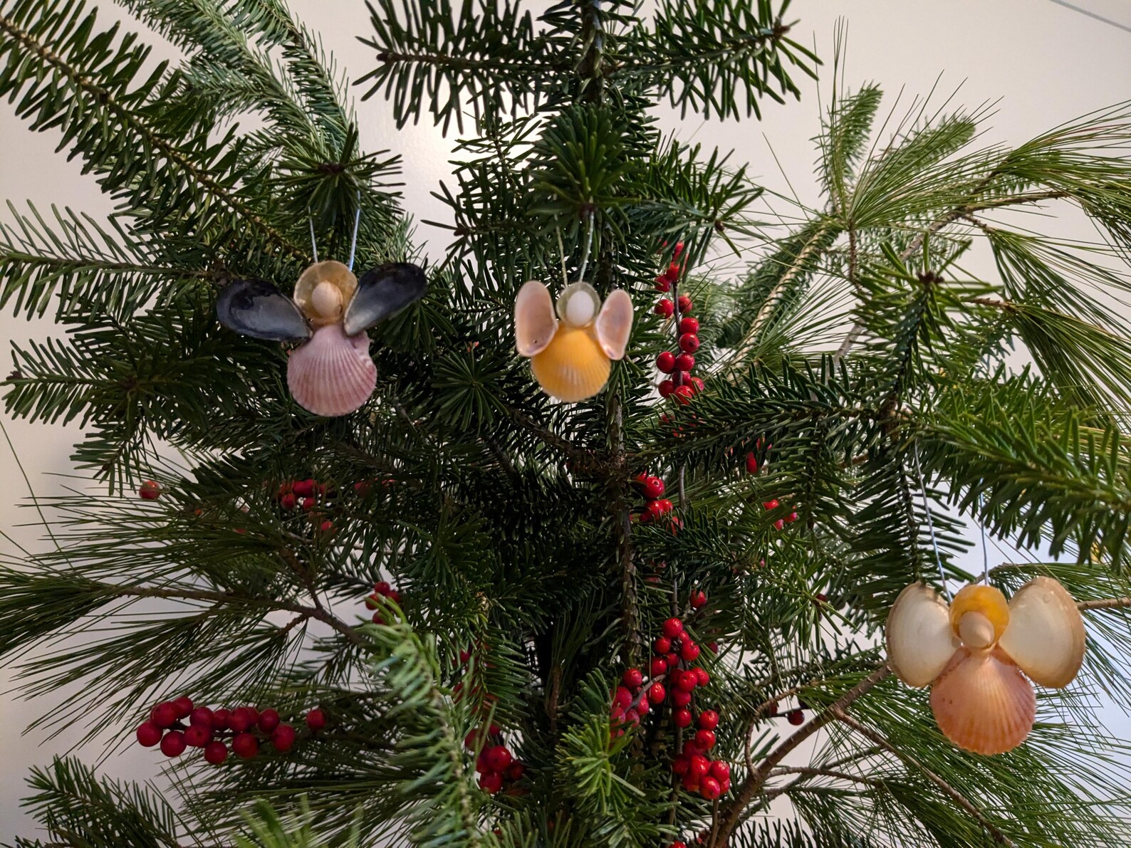 Christmas Angel Shell Ornaments. Handmade. Each is Unique and Has a ...