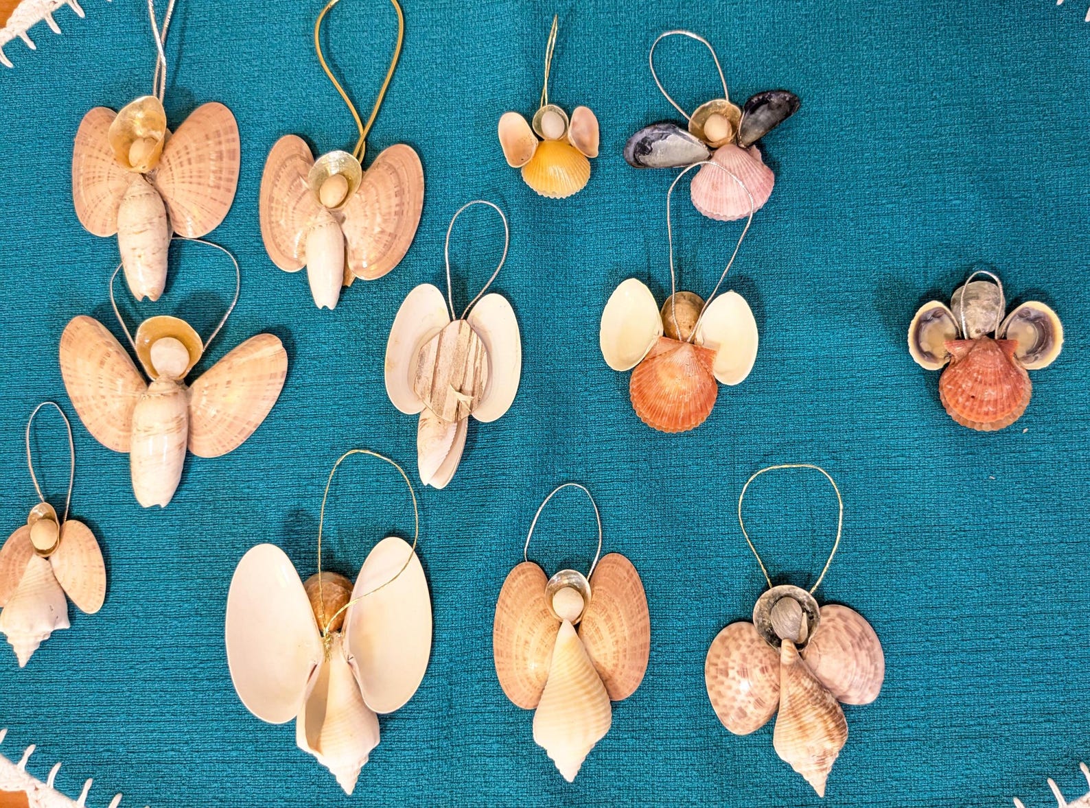 Christmas Angel Shell Ornaments. Handmade. Each is Unique and Has a ...