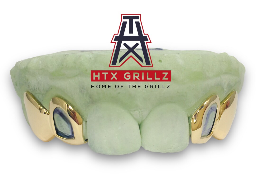 Custom 4 Solid Grillz With Open Window Fangz - Etsy