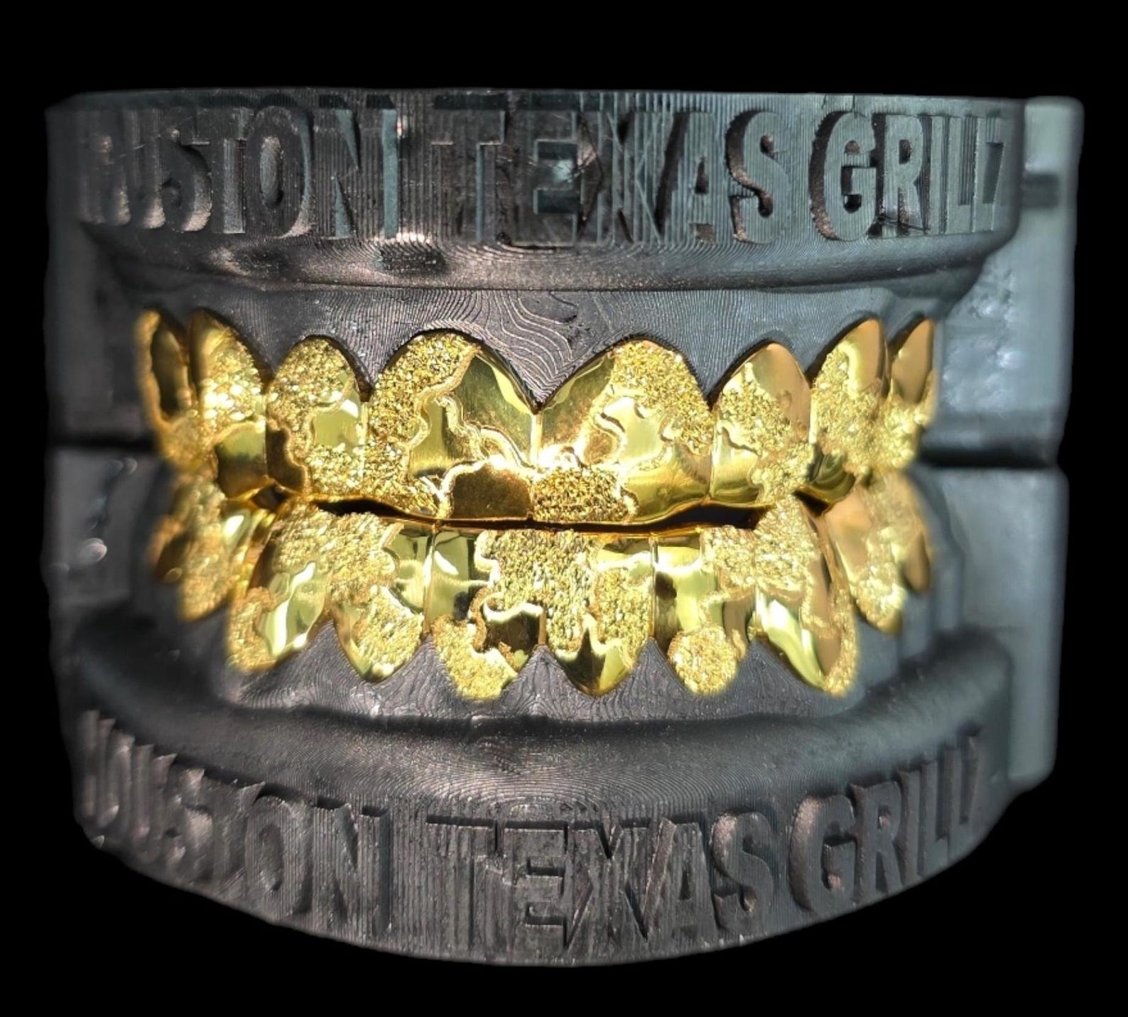 Exclusive Custom Fit Full Diamond Dust Nugget Cut Diamond Cut Gold ...