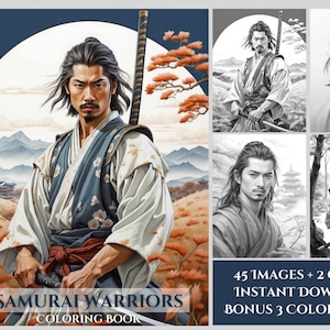 45 Samurai Coloring Pages - Japanese Samurai Warriors Coloring Book PDF ...