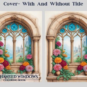 50 Enchanted Windows Coloring Pages, Fantasy Coloring Book PDF for ...