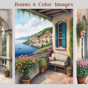 35 European City Coloring Pages, European Architecture Grayscale ...
