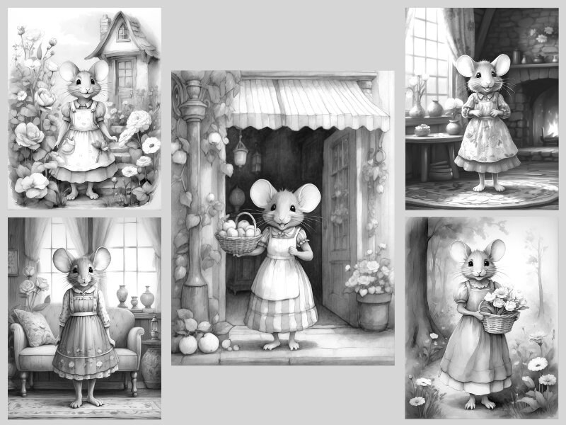 40 Mice Coloring Pages Fantasy Mouse Coloring Book Cottage, Flowers ...