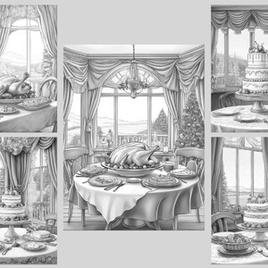 30 Christmas Cottage Interiors- Fantasy Christmas Rooms Coloring Book ...