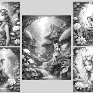 30 Enchanted Fairies Coloring Book - Fairy Coloring Pages for Adults ...