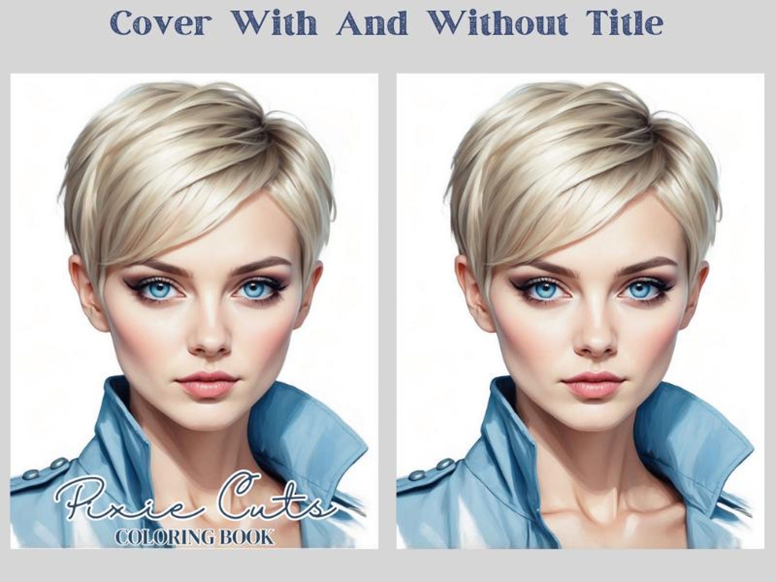 40 Pixie Cuts Coloring Pages, Short Hairstyles Coloring Book, Printable ...