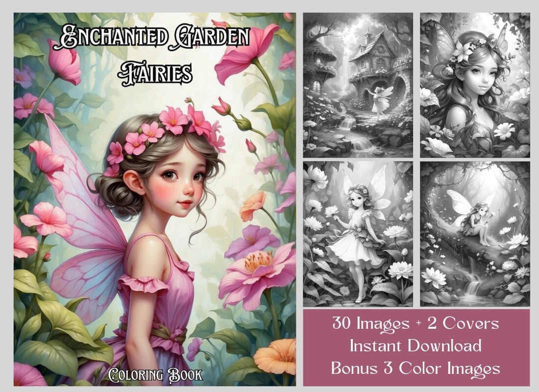 30 Enchanted Fairies Coloring Book - Fairy Coloring Pages for Adults ...