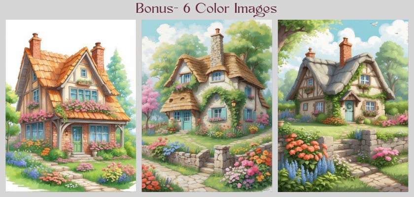 35 Fairytale Cottage Coloring Pages Cute Country Cottages Coloring Book ...