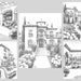 40 House Coloring Pages, Spanish Seaside Villas Volume 2, Printable ...