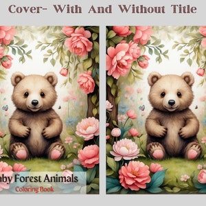 40 Baby Animal Coloring Pages - Adult and Kids Grayscale Coloring Book ...