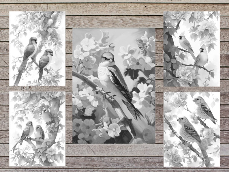 40 Bird Coloring Pages Springtime Birds Coloring Book for Kids & Adults ...