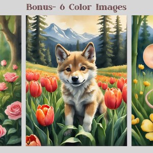 40 Baby Animal Coloring Pages - Adult and Kids Grayscale Coloring Book ...