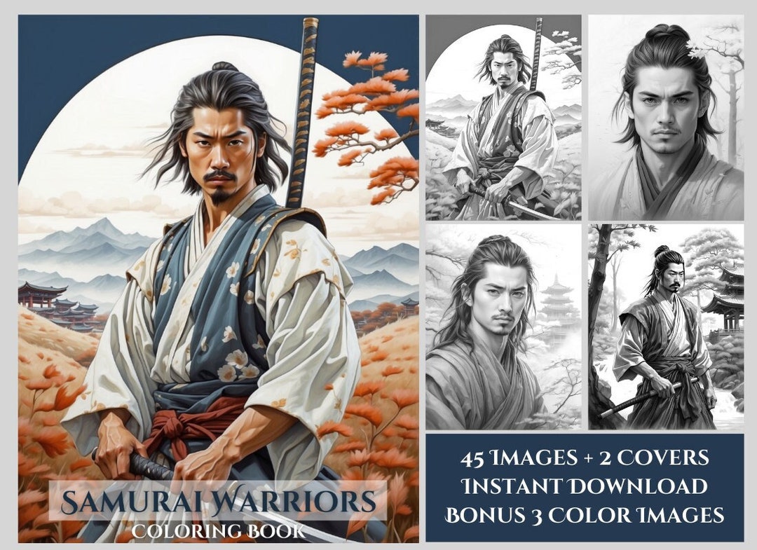 45 Samurai Coloring Pages - Japanese Samurai Warriors Coloring Book PDF ...