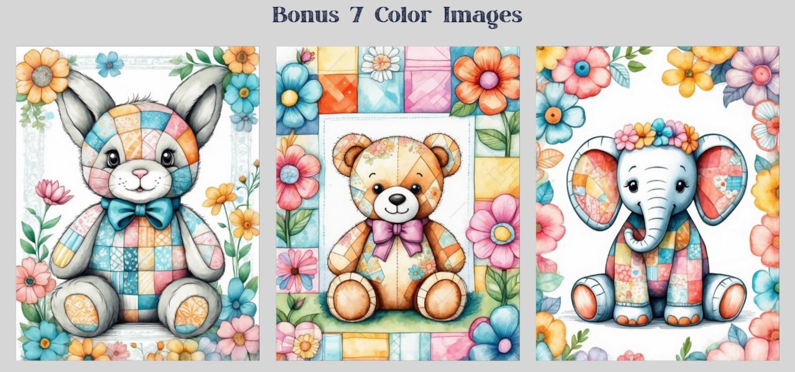 Animal Coloring Pages: 35 Boho Patchwork Designs (printable Grayscale ...