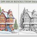 25 Christmas Gingerbread Houses Fantasy Christmas House Coloring Book ...