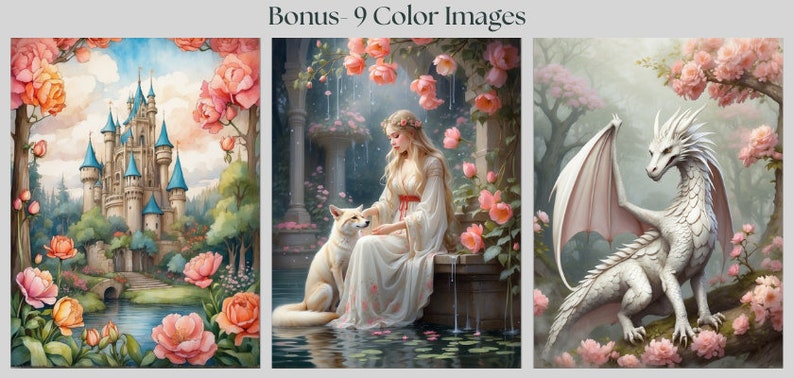 40 Legends and Lore Ultimate Fantasy Coloring Pages Bundle Castles ...