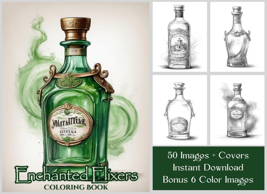 50 Magic Potion Coloring Pages, Enchanting Elixirs, Adult and Kids ...