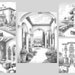 40 House Coloring Pages, Spanish Seaside Villas, Printable Fantasy ...