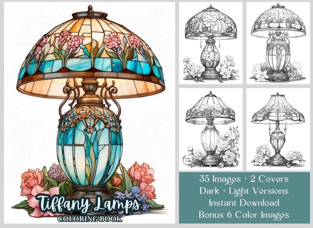 35 Tiffany Style Lamps Coloring Pages, Antique & Stained Glass Lamps ...