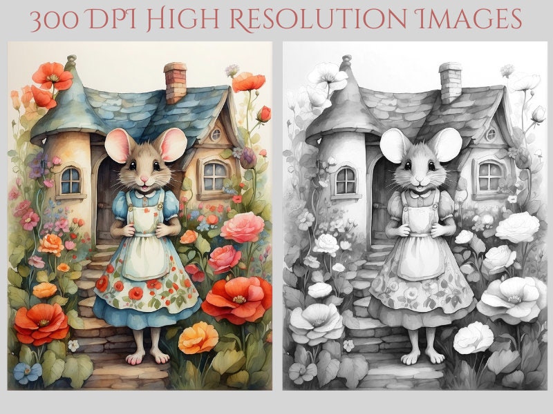 40 Mice Coloring Pages Fantasy Mouse Coloring Book Cottage, Flowers ...