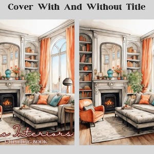 50 Boho Interior Coloring Pages, Adult Coloring Book, Apartment ...