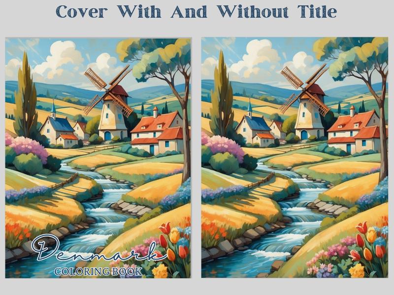 Denmark Landscape Coloring Book: Grayscale Cityscapes (printable PDF ...