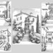 Tuscan Villa Coloring Book: 40 Grayscale Printable House Designs ...