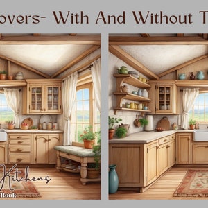 40 Interior Coloring Pages, Country Kitchens Coloring Book, Craftsman ...