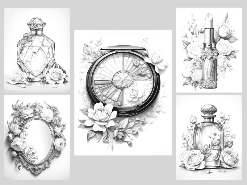 40 Makeup Coloring Pages - Elegant Cosmetics Beauty Coloring Book ...