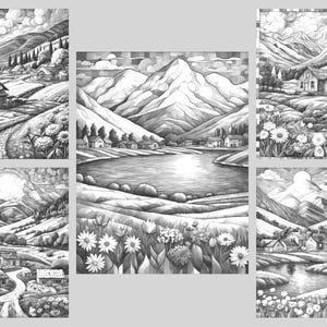 40 Landscape Coloring Pages, Quilted Landscapes Coloring Book ...