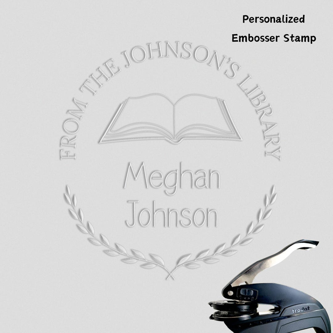 Book Embosser Personalized With Family Name, From the Library of Stamp ...