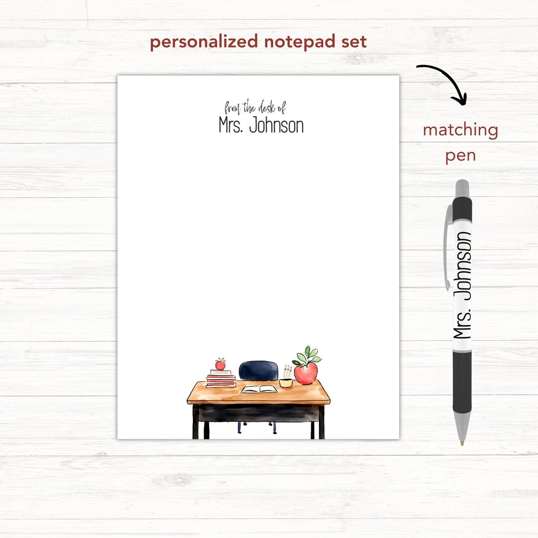 Teacher Personalized Notepad, Custom Teacher Notepad, Teacher Gift ...