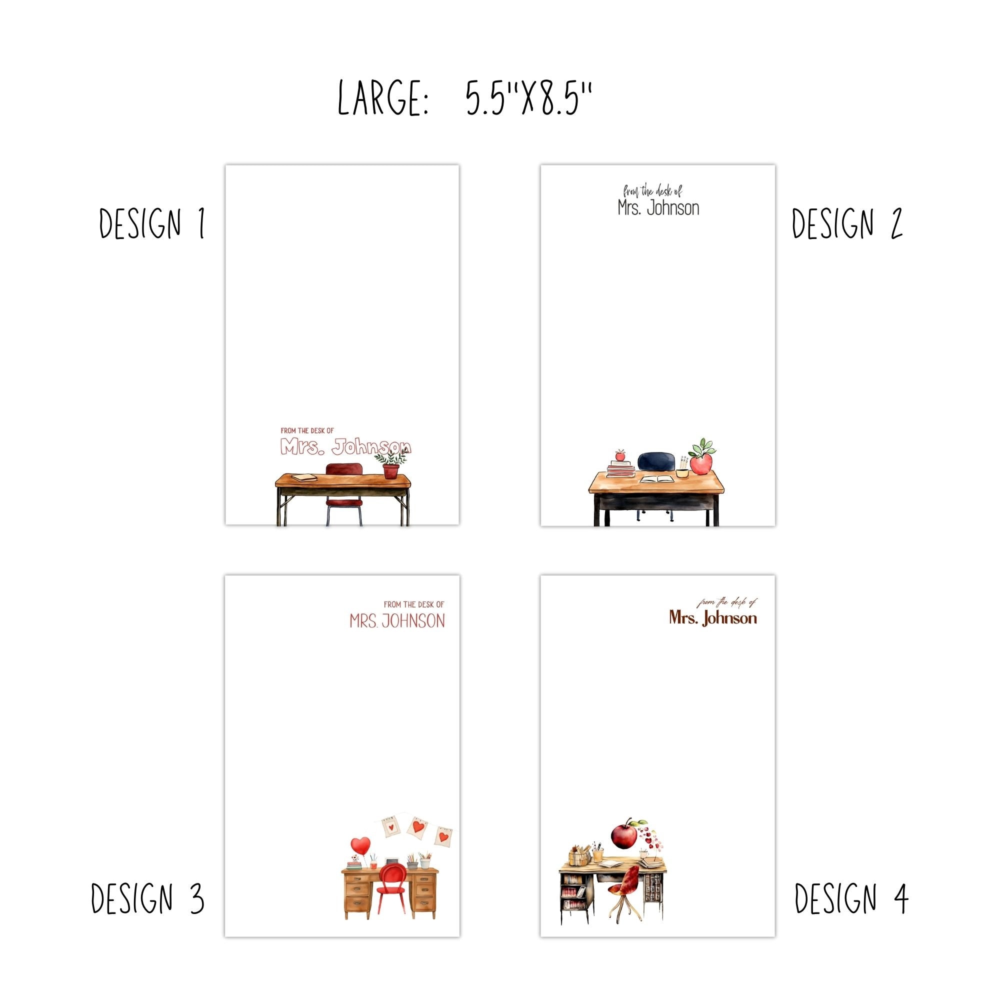 Teacher Personalized Notepad, Custom Teacher Notepad Bundle, Teacher ...