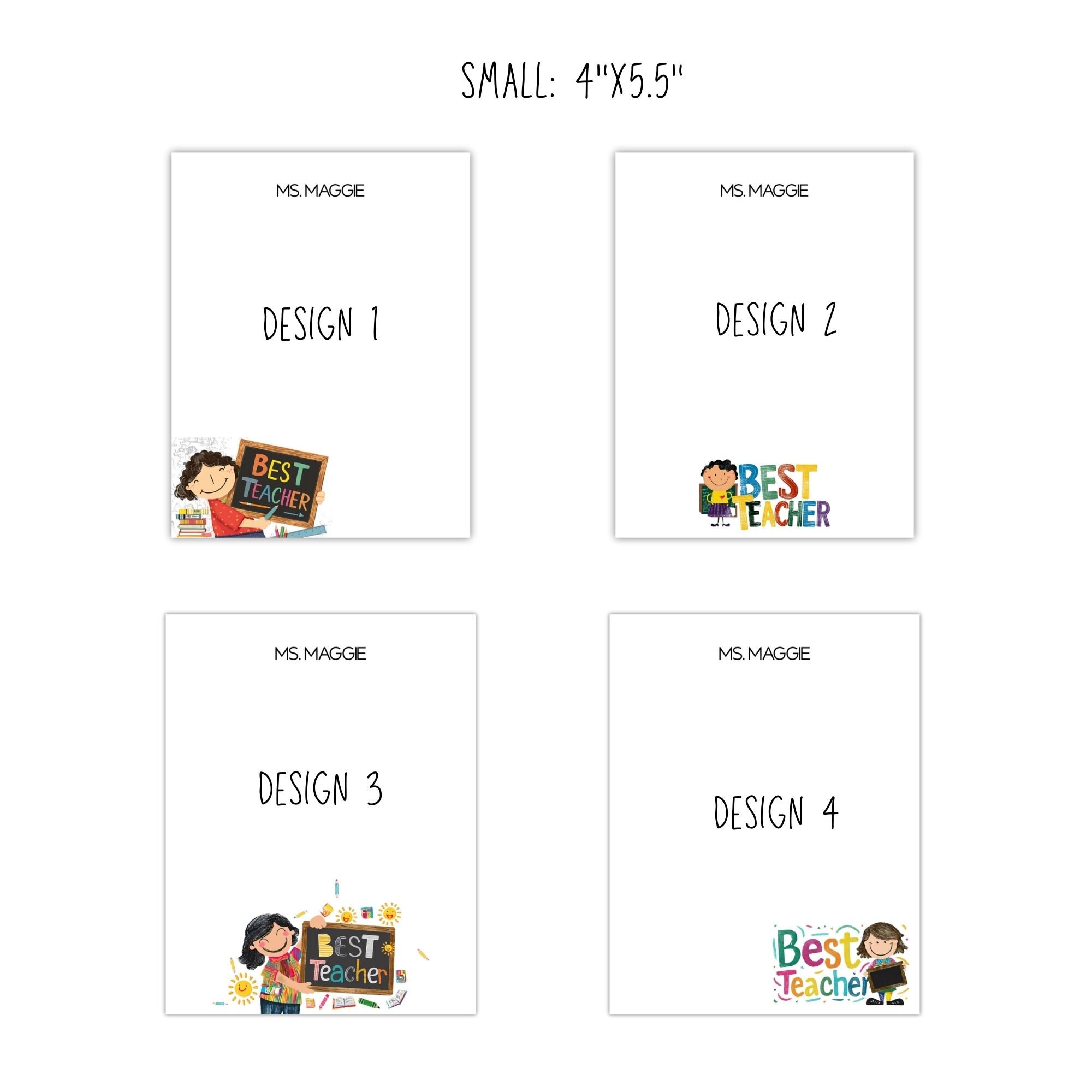 Cartoon Teacher Personalized Notepad, Teacher Notepad, Teacher Gift ...