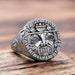 Aztec Maya Mask Ring, Men Silver Signet Ring, Mythology Ring, Aztec ...