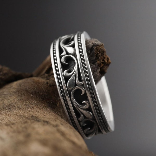 Oxidized Silver Ring - Etsy