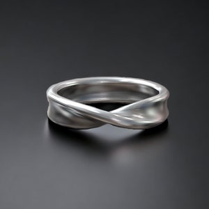 Mobius Strip Silver Ring, Simple Silver Twist Stacking Ring, Infinity ...