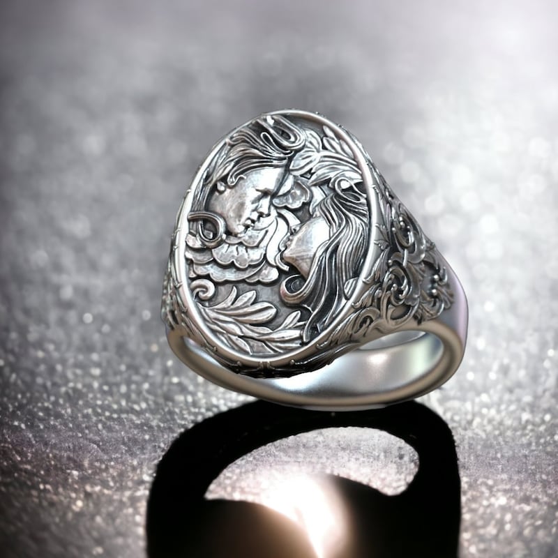 Oxidized Silver Ring - Etsy