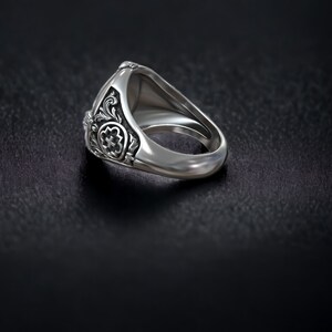 Jesus Christ Men Ring, Religious Signet Ring, IHS Patterned Men Ring ...