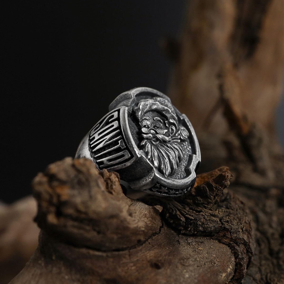 Santa Claus Men's Signet Ring: Saint Nicholas Believe Ring, Christmas ...