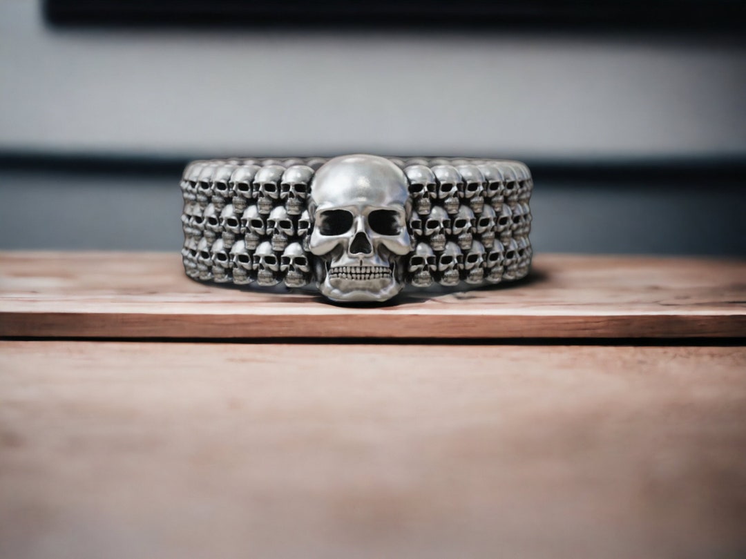Eternity Skull Head Band Ring, Biker Skull Ring, Punk Jewelry, Gothic ...